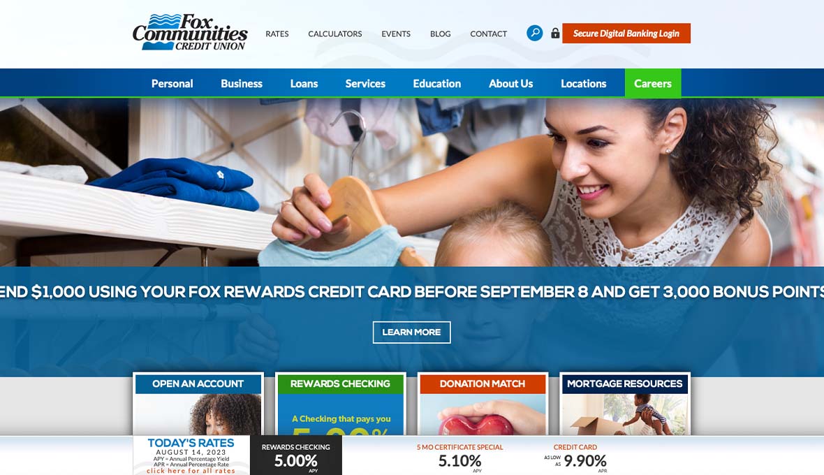 Fox Communities Credit Union WI | Kentico Website Redesign | ZAG