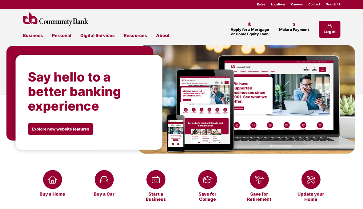 Community Bank PA WV | Bank Website Redesign | ZAG Interactive