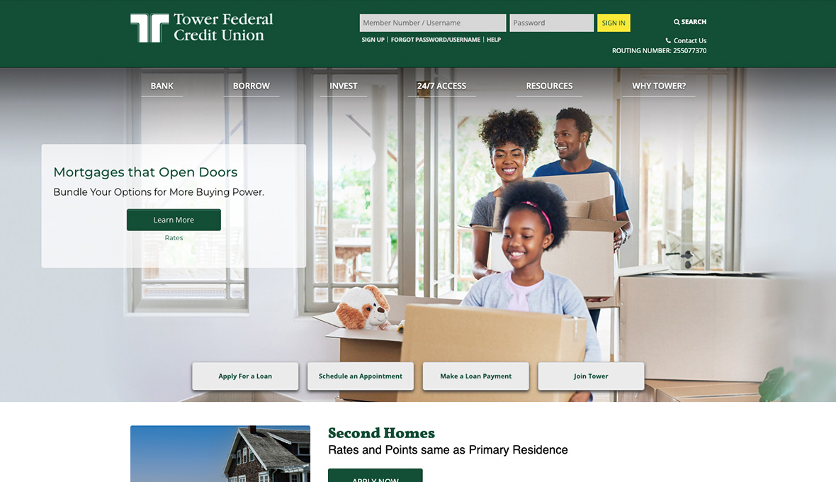 Tower Federal Credit Union | Kentico Website Redesign | ZAG