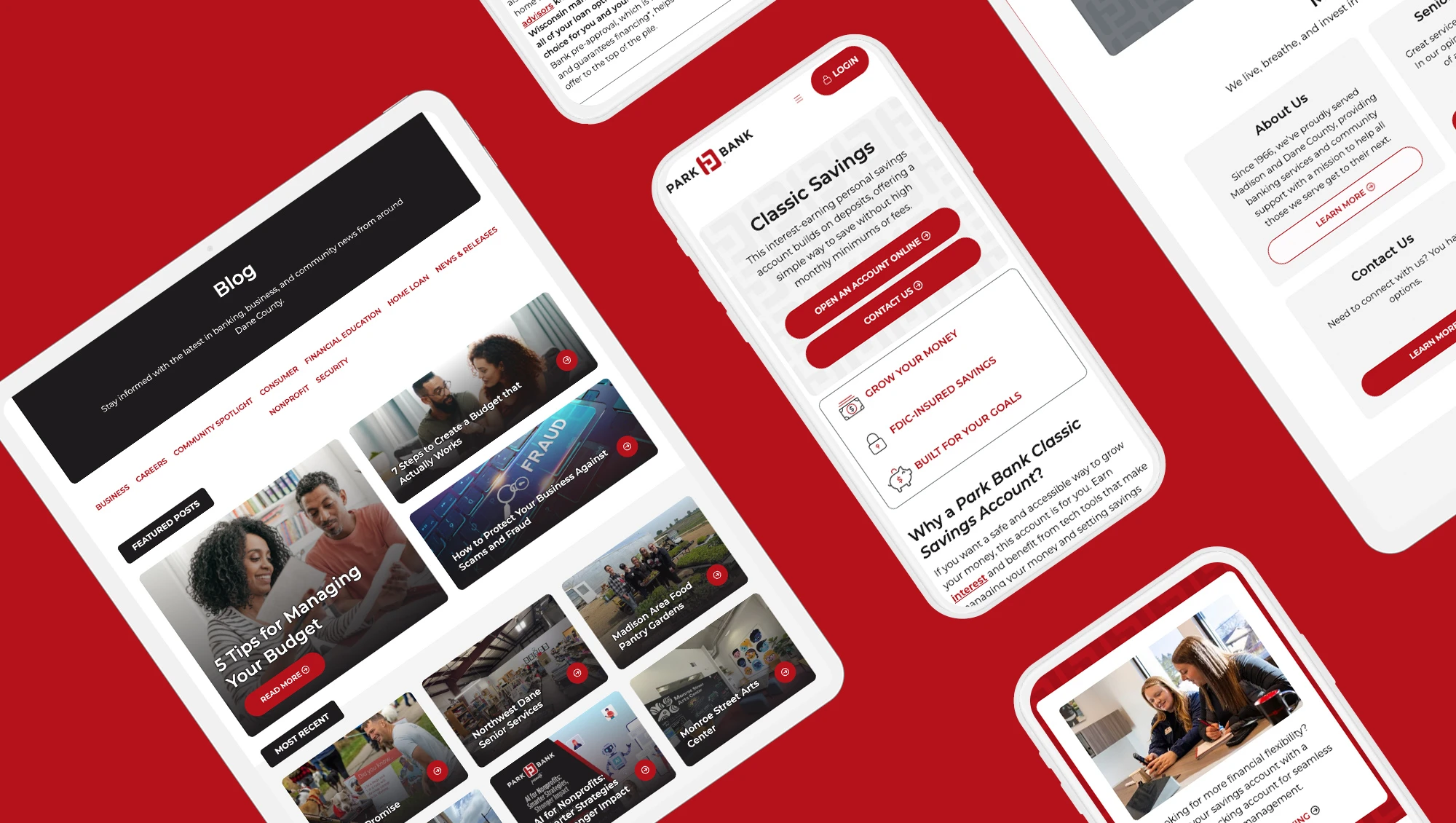 Park Bank | WI Bank Custom Website Redesign | ZAG Interactive