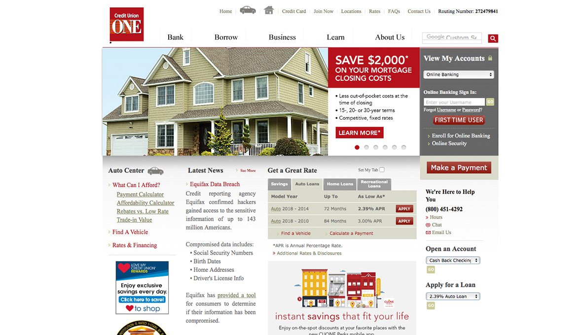 Credit Union ONE | Mobile-Friendly Website | ZAG Interactive