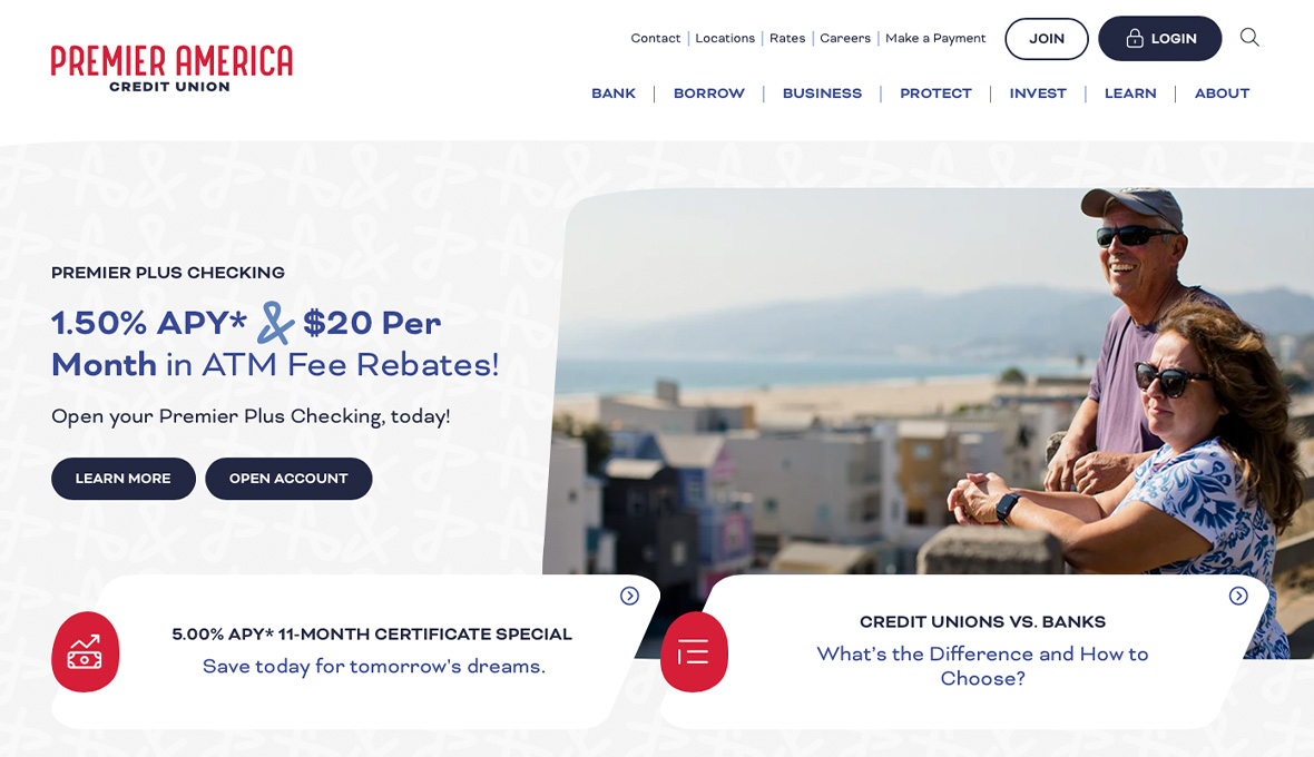 Premier America Credit Union | Kentico Website Redesign | ZAG