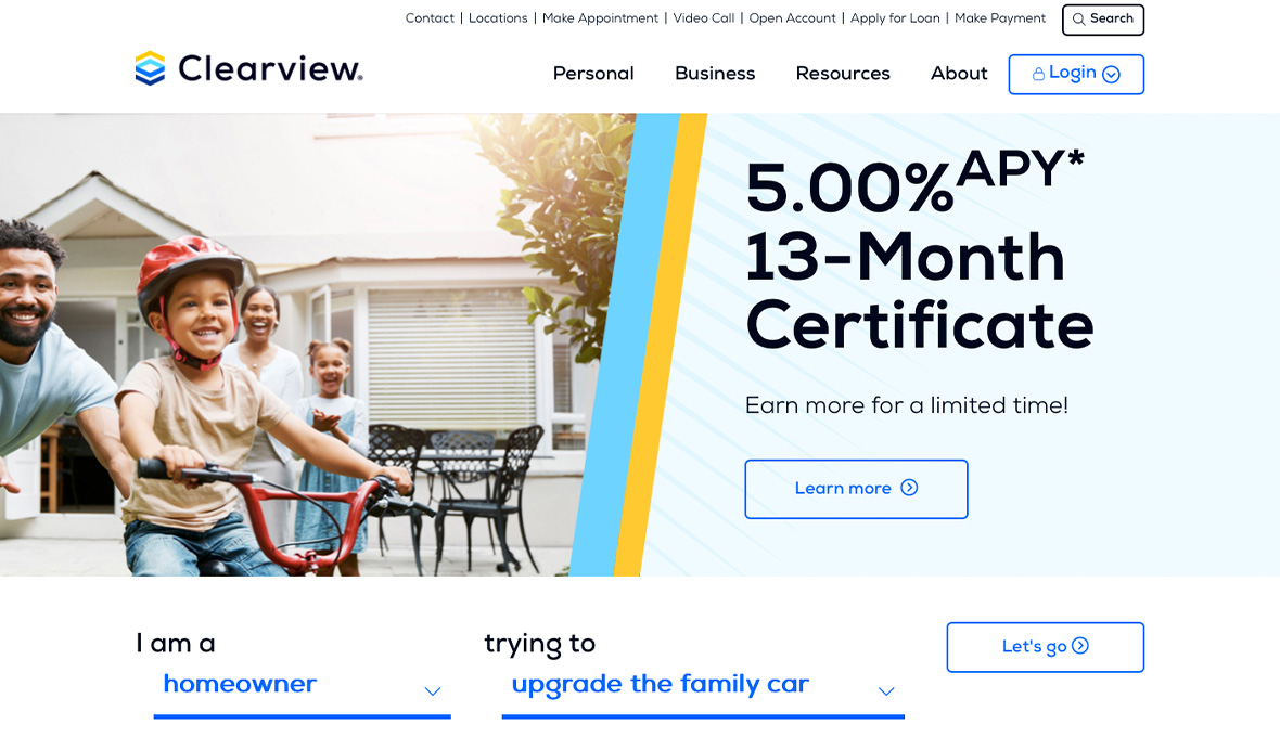 Clearview FCU | Responsive Website Redesign | ZAG Interactive