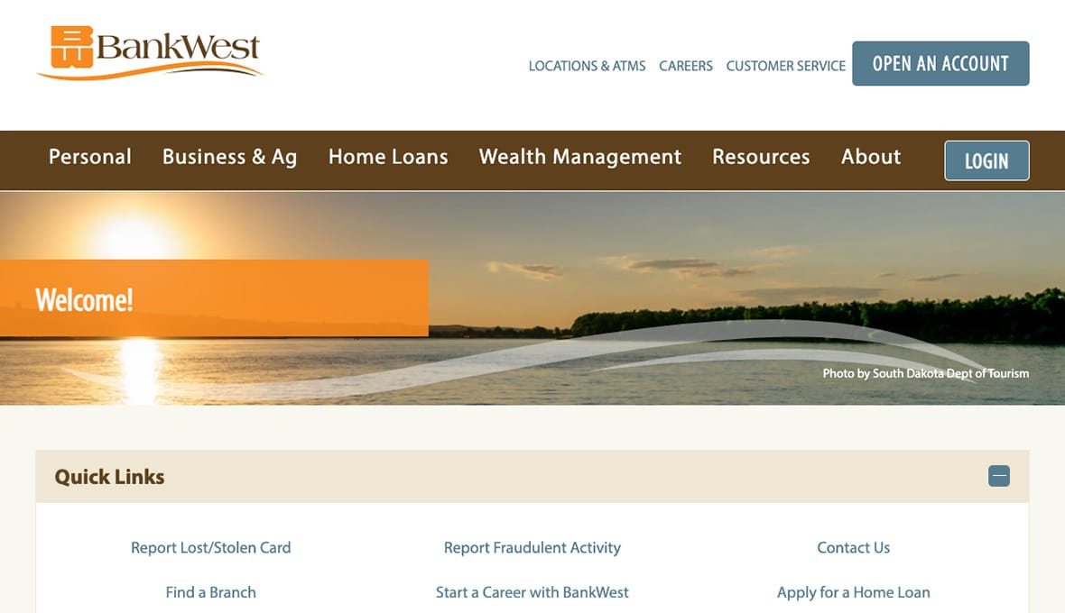 BankWest South Dakota | Bank Website Redesign Kentico | ZAG