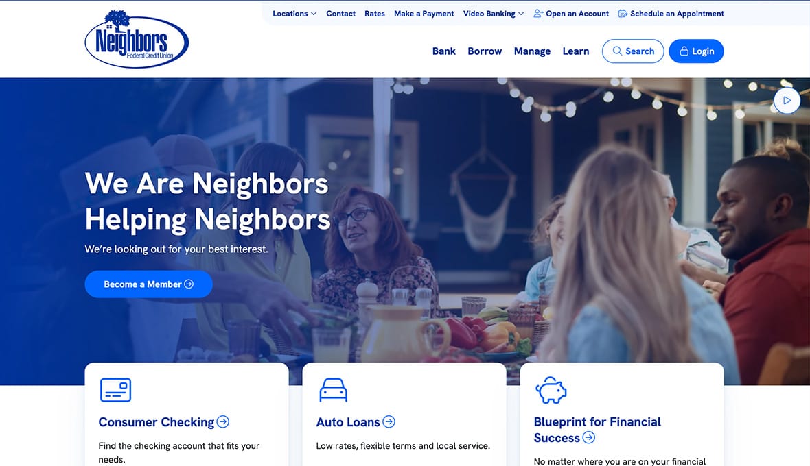 Neighbors Federal Credit Union | Website Copy | ZAG Interactive