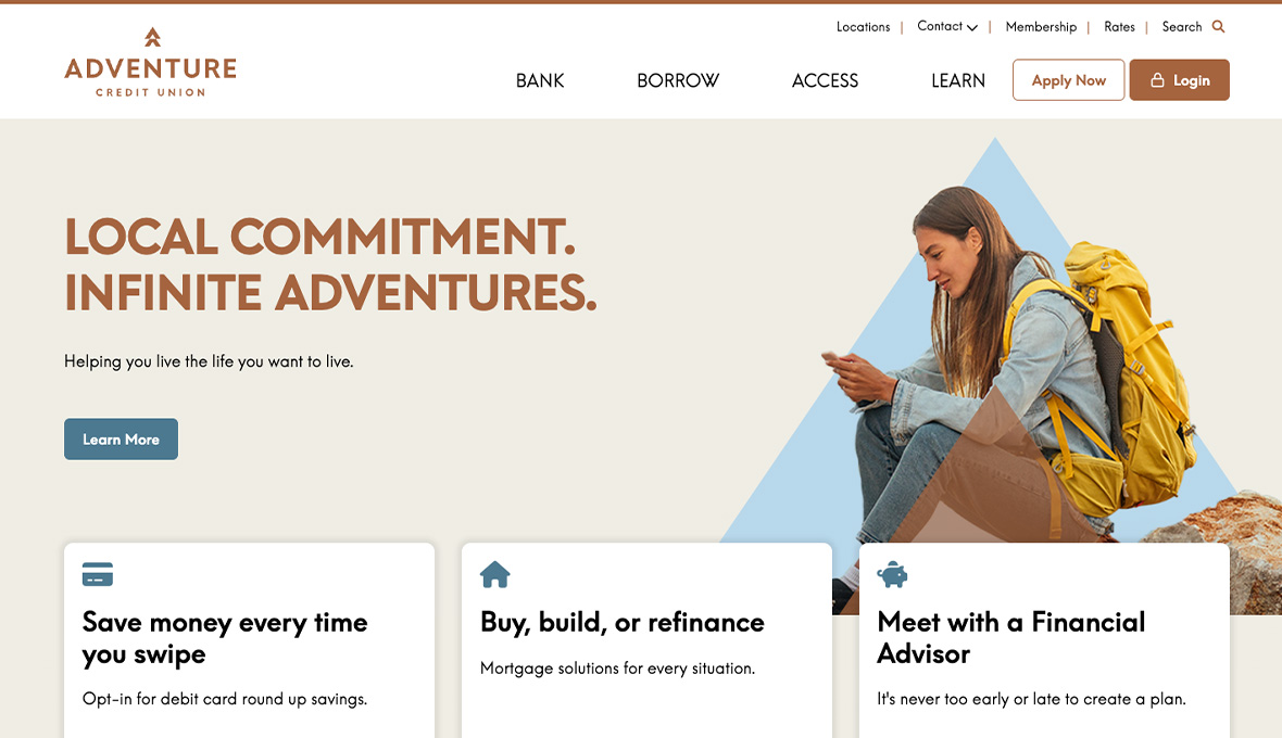 Adventure Credit Union Site Redesign | Custom Umbraco Site | ZAG
